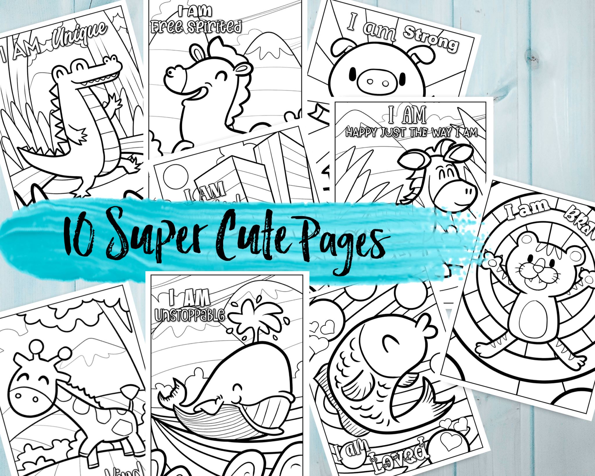 Cute Kawaii Animals With Affirmations | Lightly Sketched