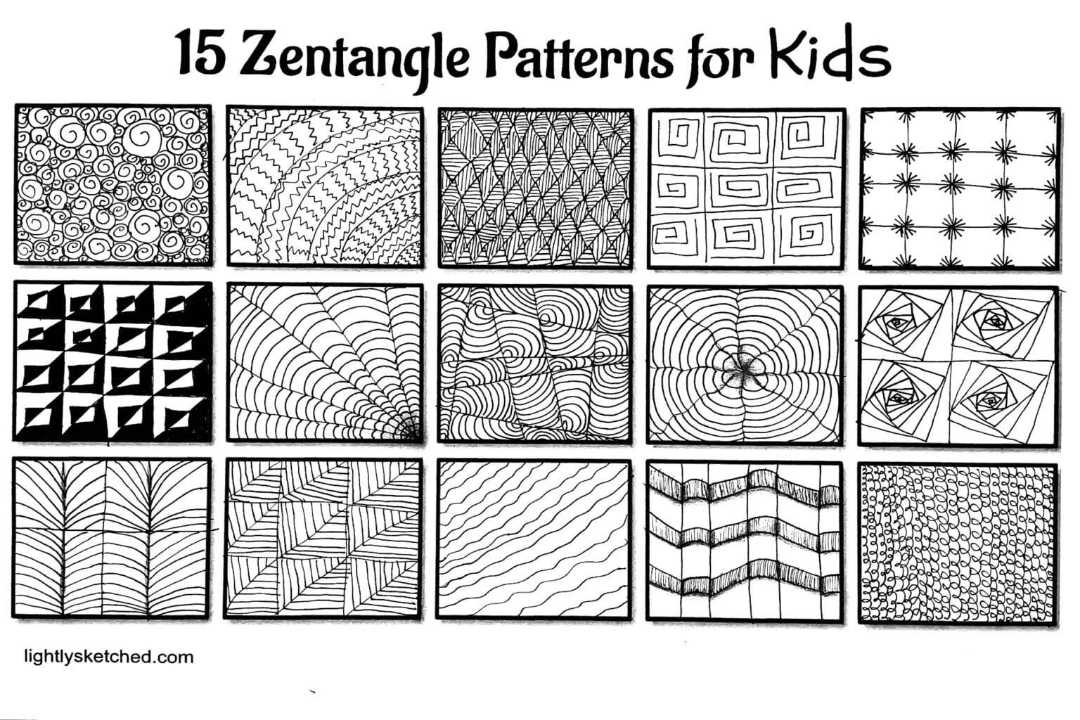 Beginner Zentangle Patterns Part 2 | Mindfulness Activities For Kids