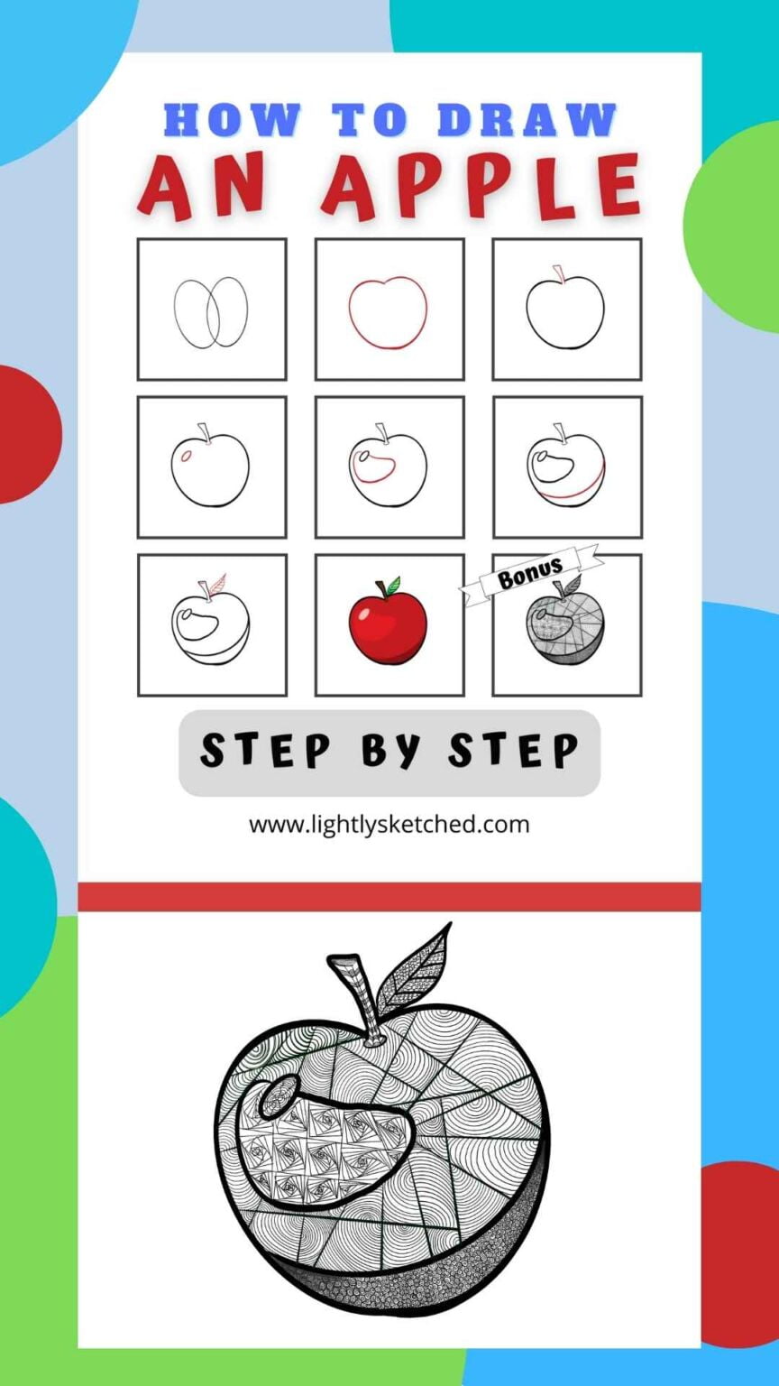 How to Draw an Apple | Drawing Step by Step | Mindfulness Art Activity