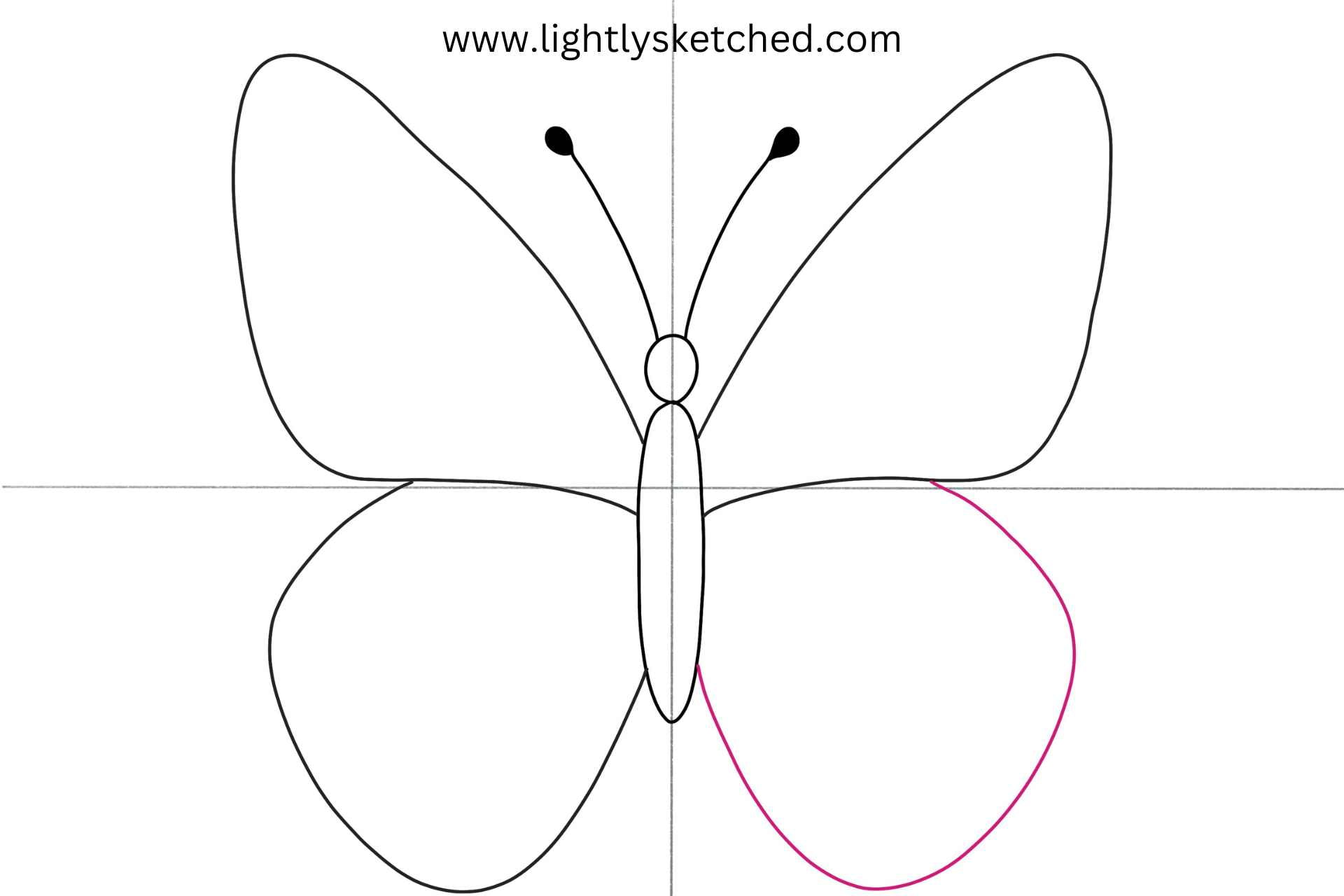 How to Draw a Simple Butterfly | Step by Step Drawing
