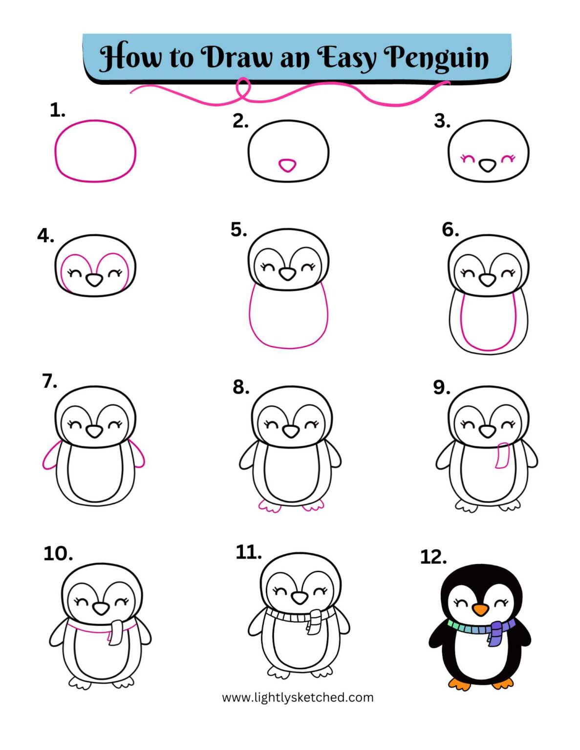 Easy to Draw Penguin | Step by Step Drawing