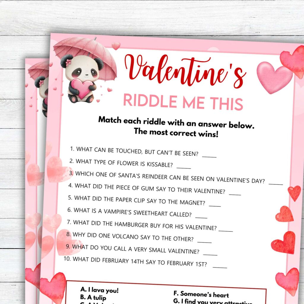 Valentine’s Riddle me This | Lightly Sketched