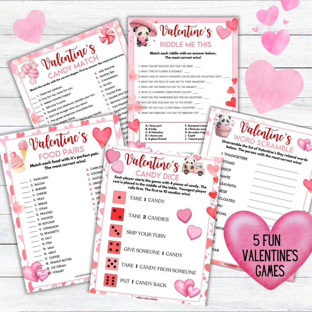 Valentine's Day Games Bundle | Lightly Sketched