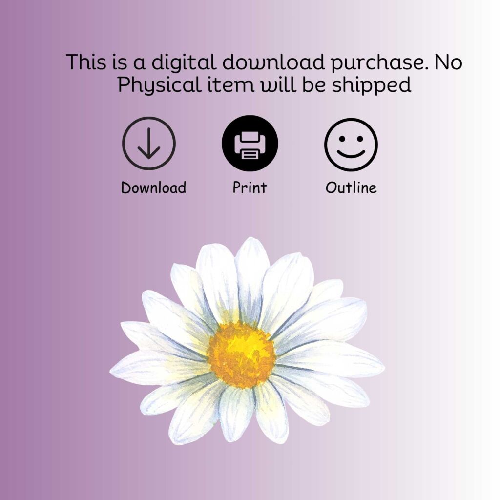 Dainty Daisy Reverse Coloring Pages | Lightly Sketched