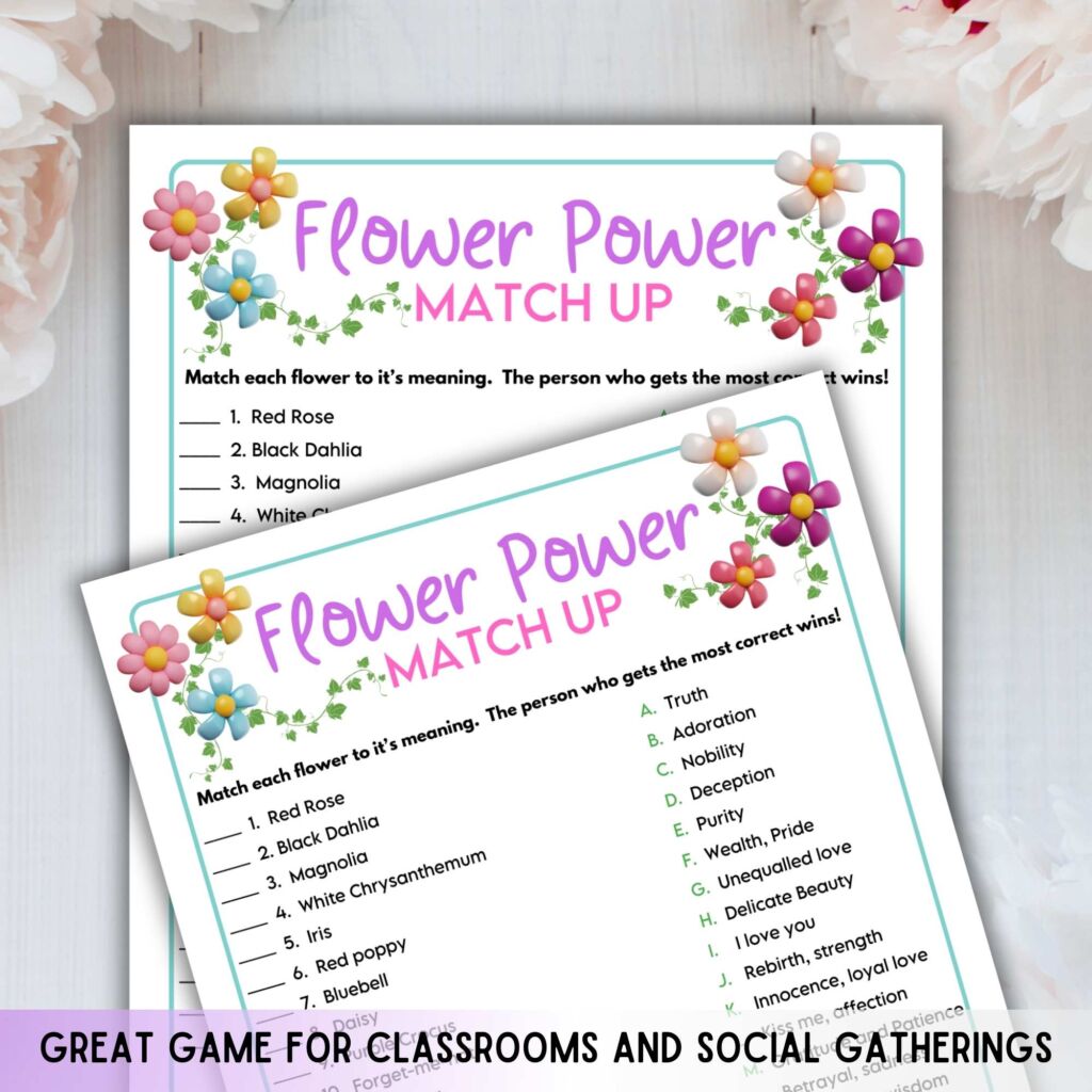 Flower Matching Game | Lightly Sketched