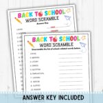 Back to School Word Scramble | Lightly Sketched
