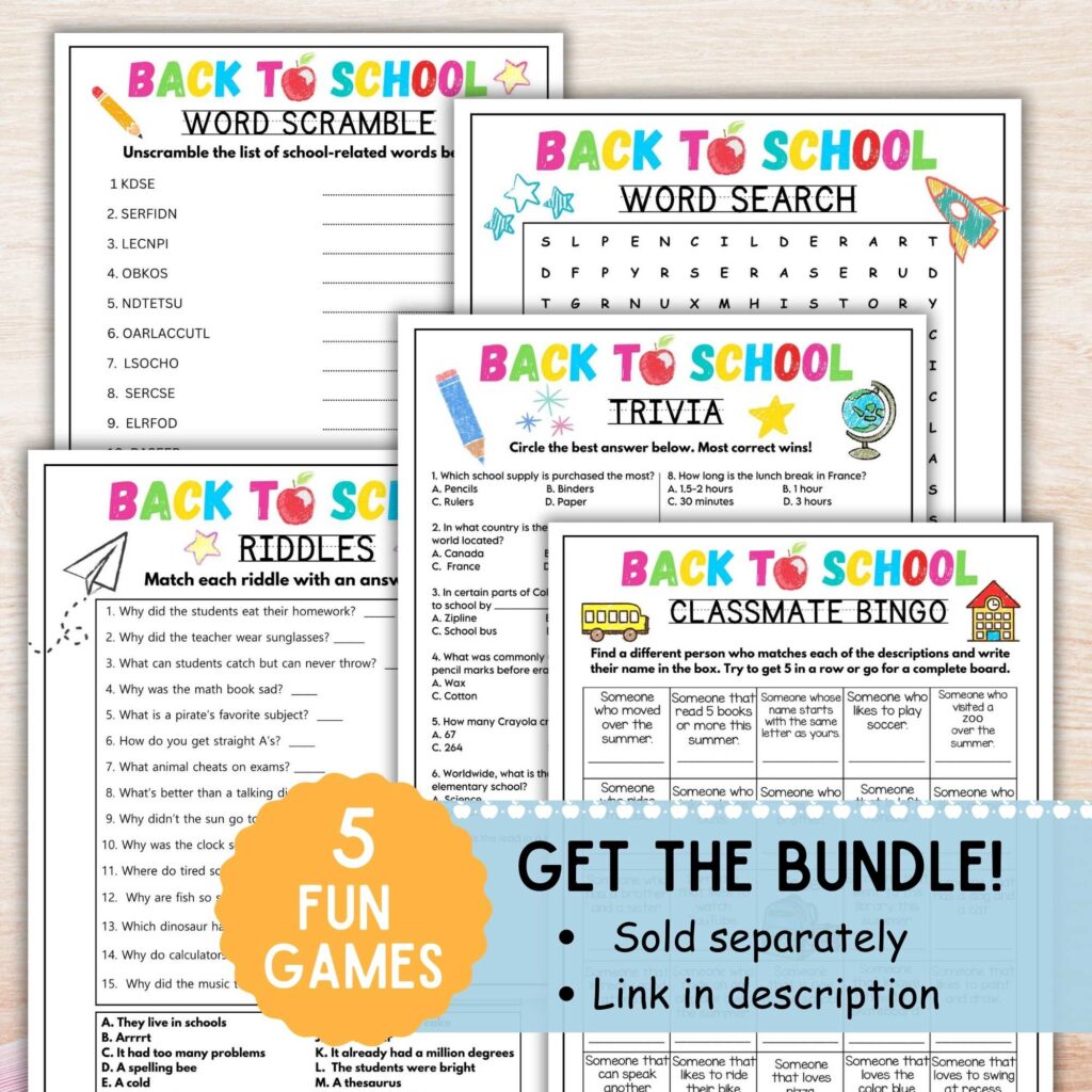 Back to School Word Scramble | Lightly Sketched