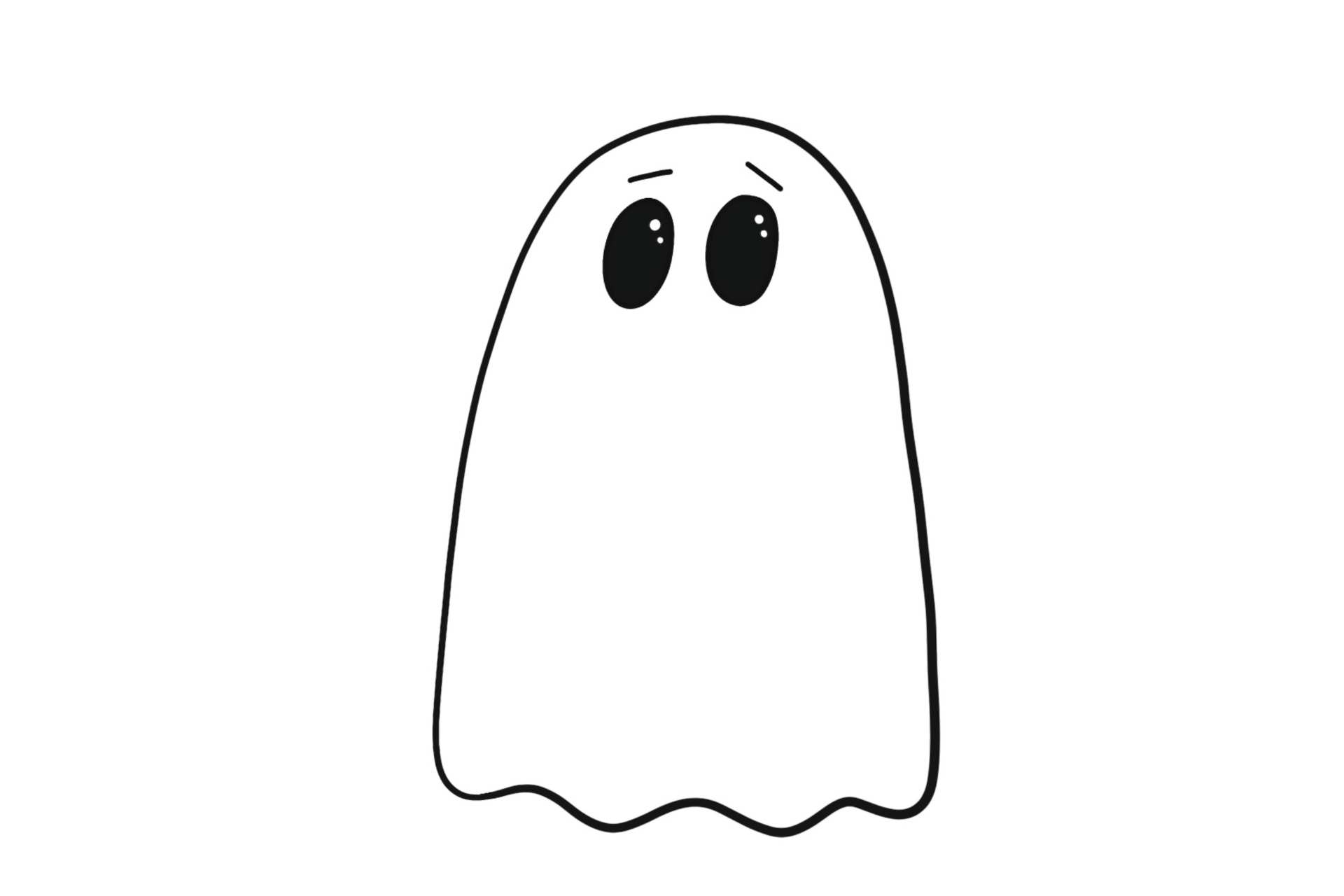 Ghost Drawing Easy | Halloween Doodles | Lightly Sketched