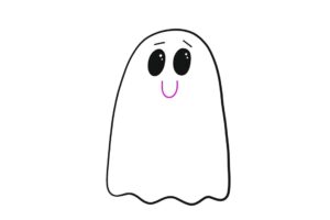 Ghost Drawing Easy | Halloween Doodles | Lightly Sketched