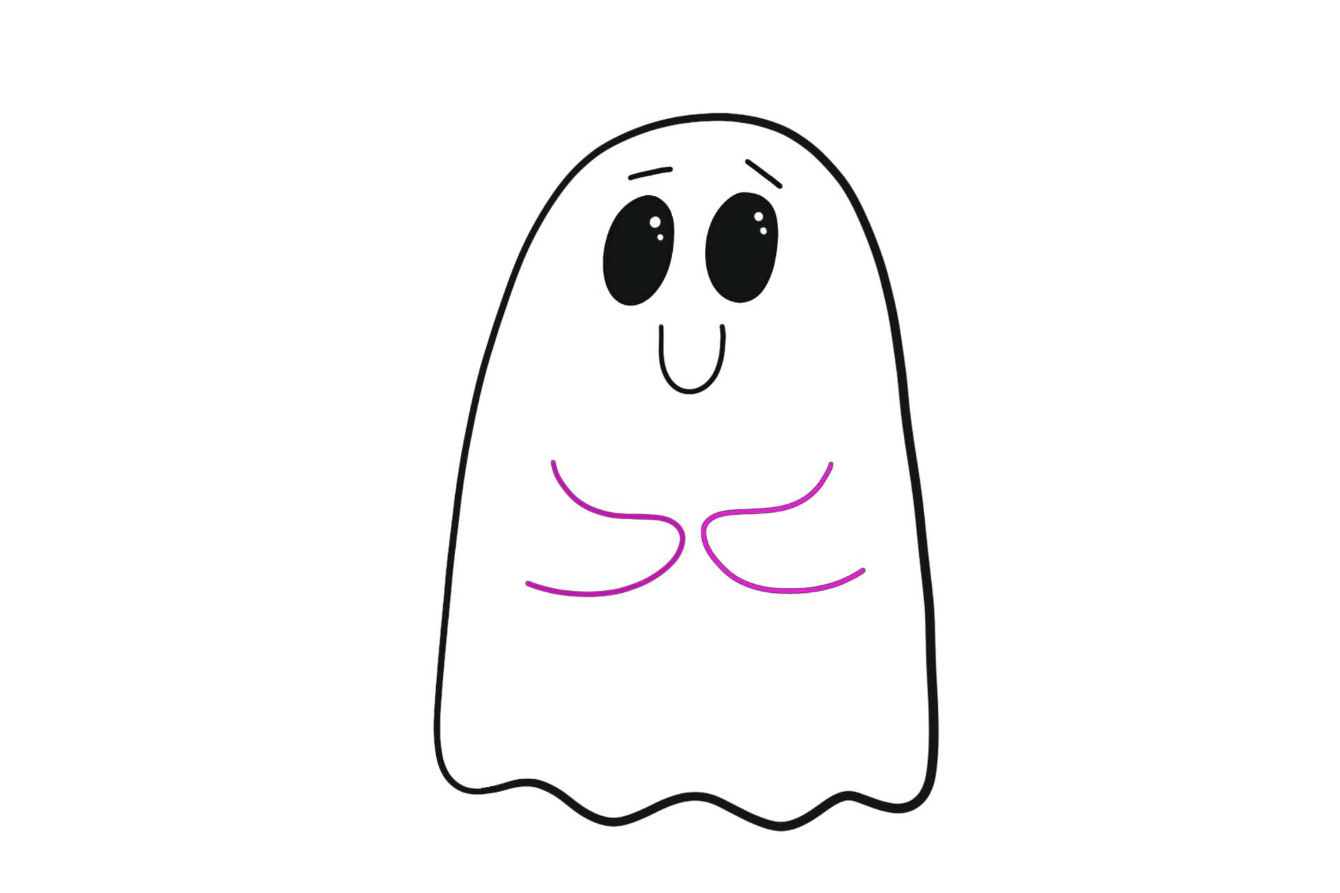 Ghost Drawing Easy | Halloween Doodles | Lightly Sketched