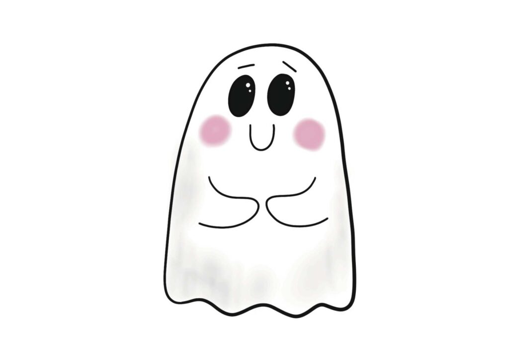 Ghost Drawing Easy | Halloween Doodles | Lightly Sketched