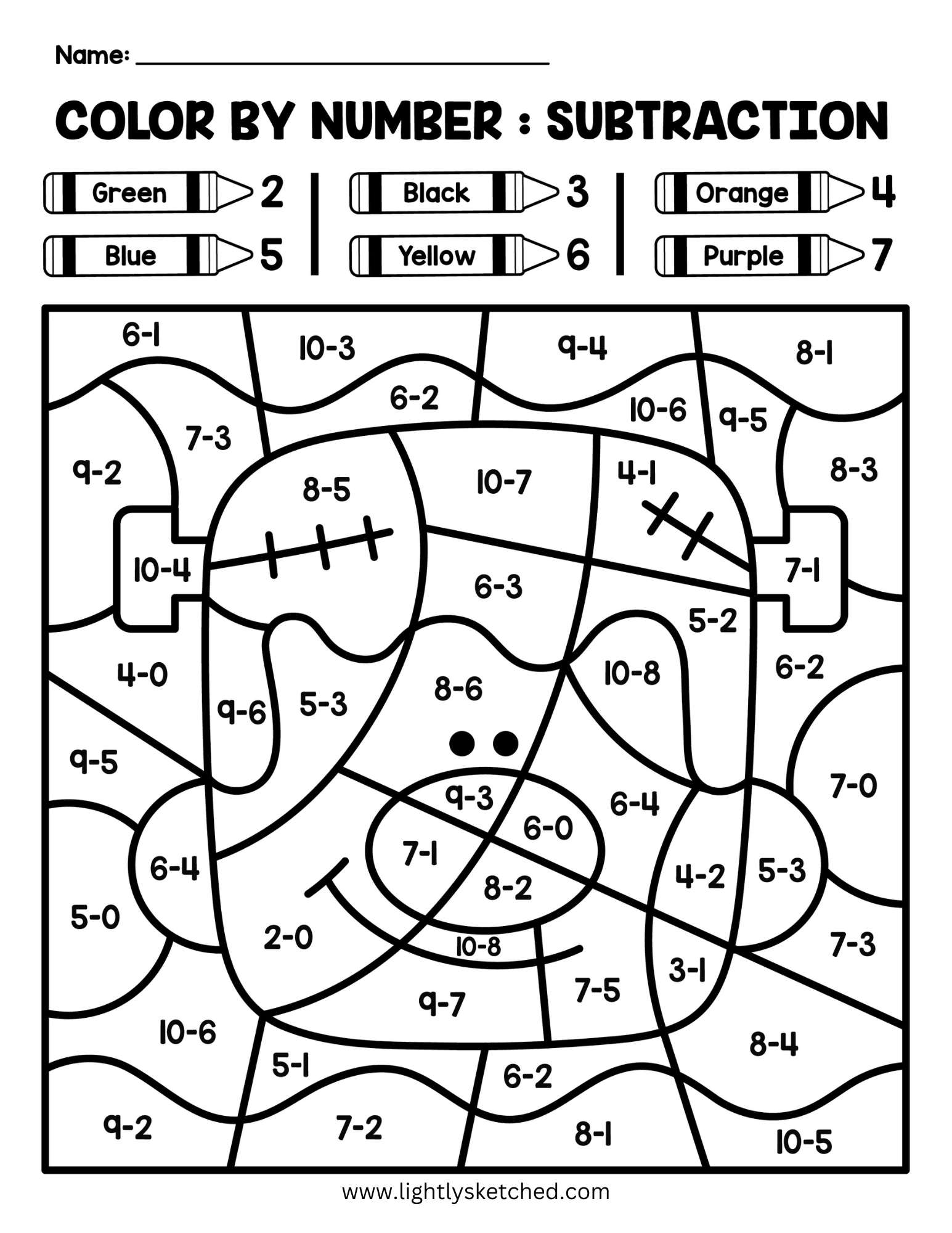 Halloween Color By Number Free | Lightly Sketched