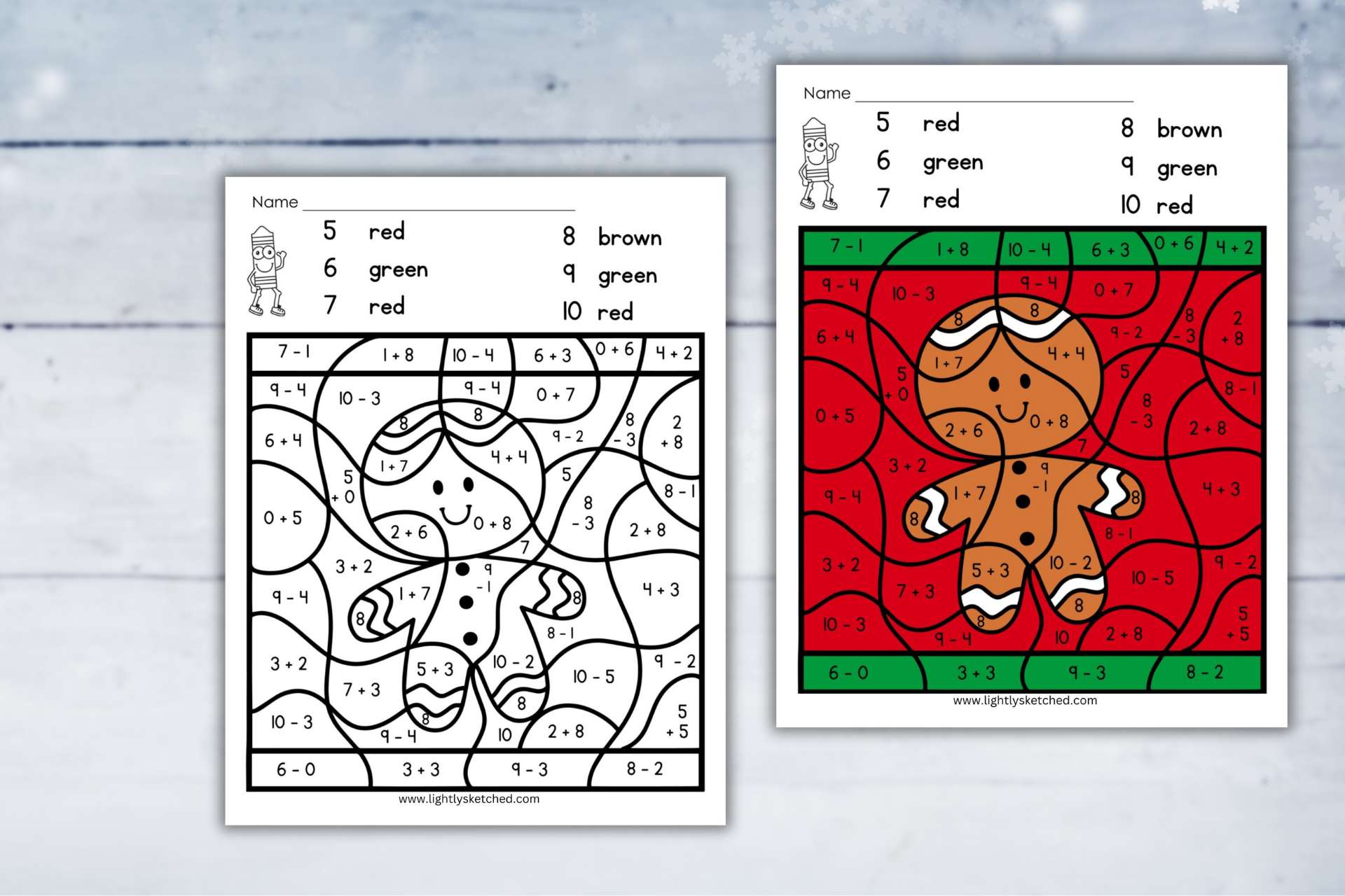 Christmas Color by Number | Lightly Sketched