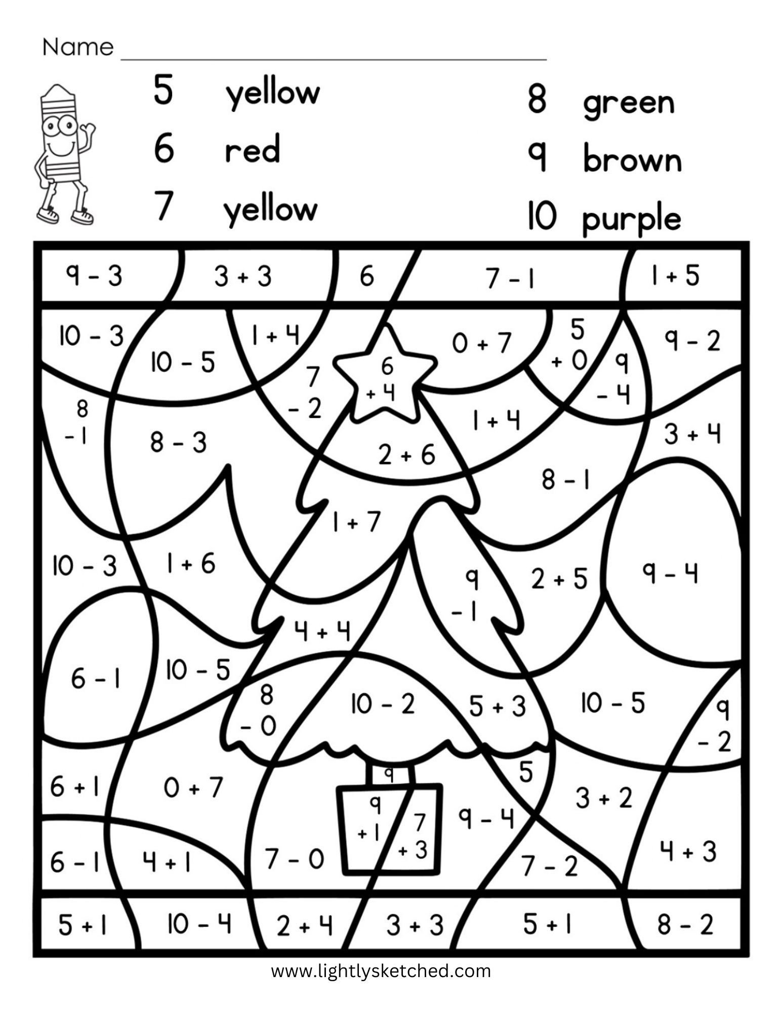 Christmas Color by Number | Lightly Sketched