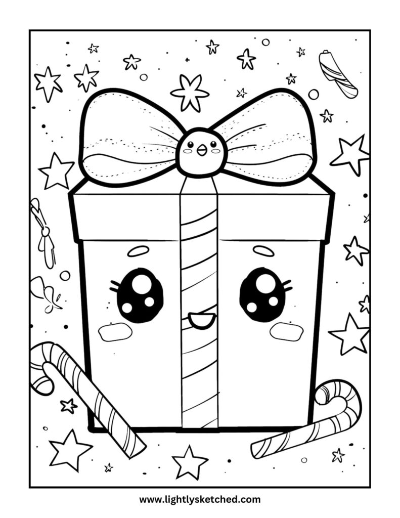Cute and Easy Coloring Pages | Christmas Coloring Pages | Lightly Sketched