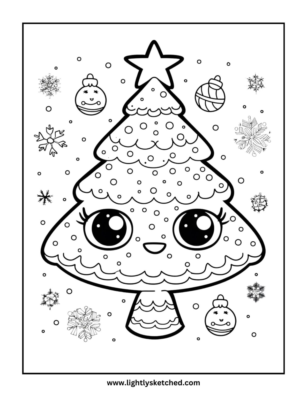 Cute and Easy Coloring Pages | Christmas Coloring Pages | Lightly Sketched