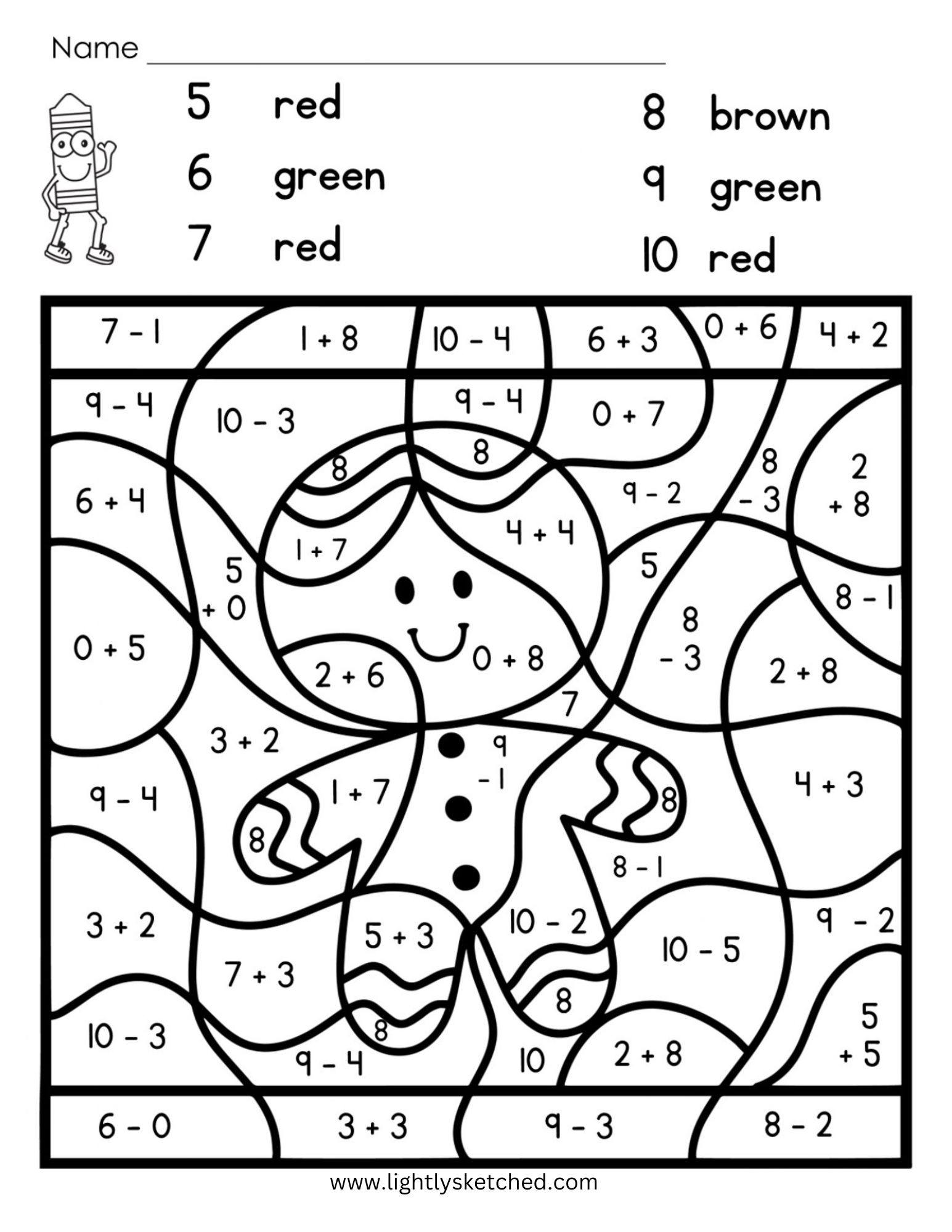 Christmas Color by Number | Lightly Sketched