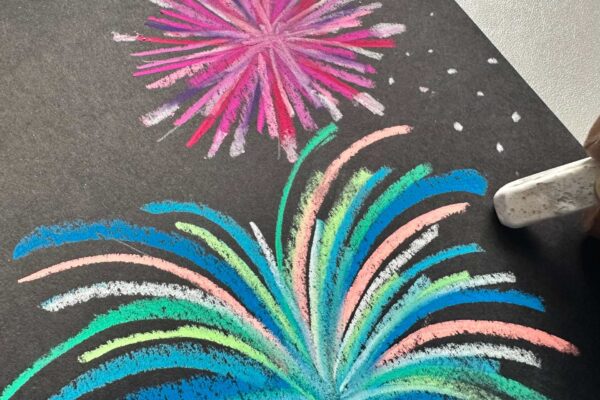 Firework Art with Chalk Pastels: New Year’s Arts and Crafts | Lightly ...