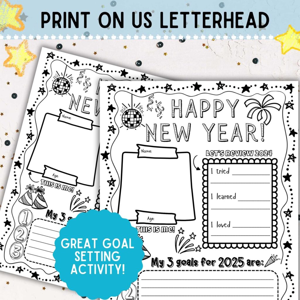 New Year's Goals Activity | Lightly Sketched