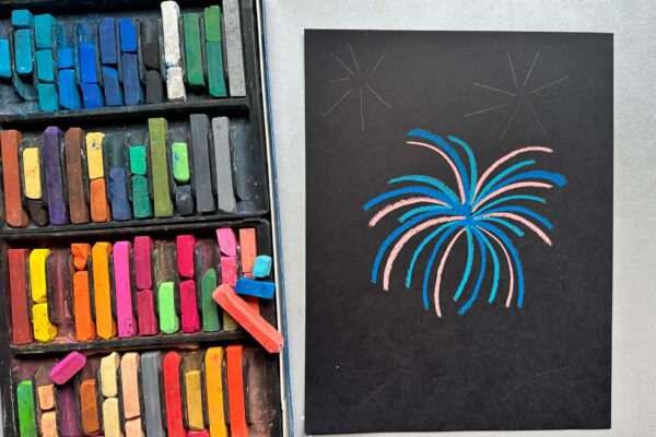 Firework Art with Chalk Pastels: New Year’s Arts and Crafts | Lightly ...