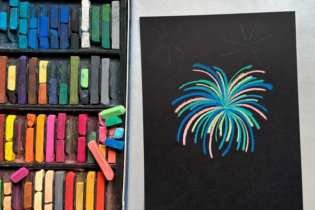 Firework Art with Chalk Pastels: New Year’s Arts and Crafts | Lightly ...