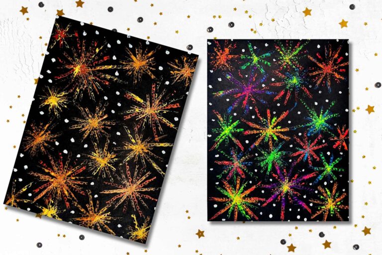 The Perfect New Year Craft : Fun Firework Art | Lightly Sketched