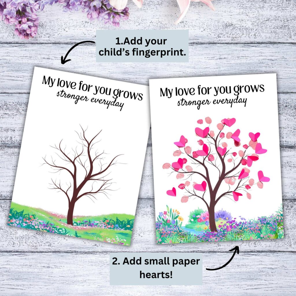 Fingerprint Tree Craft Templates | Lightly Sketched