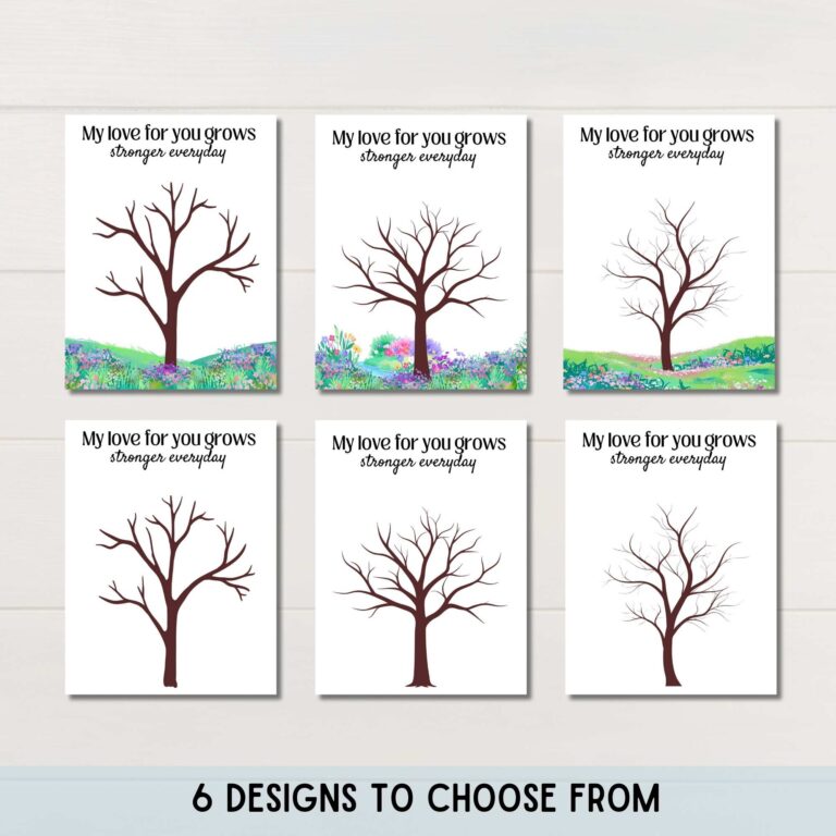 Fingerprint Tree Craft Templates | Lightly Sketched