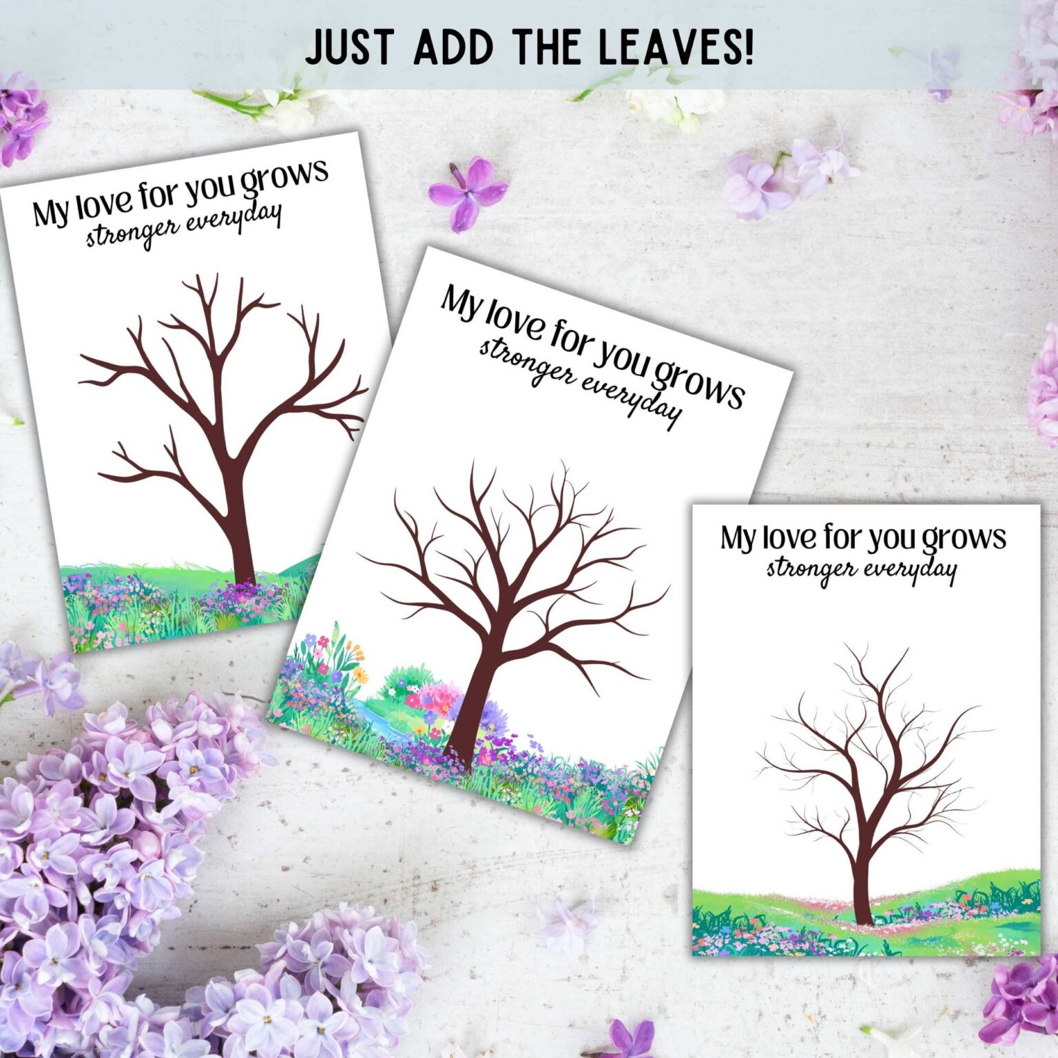 Fingerprint Tree Craft Templates | Lightly Sketched