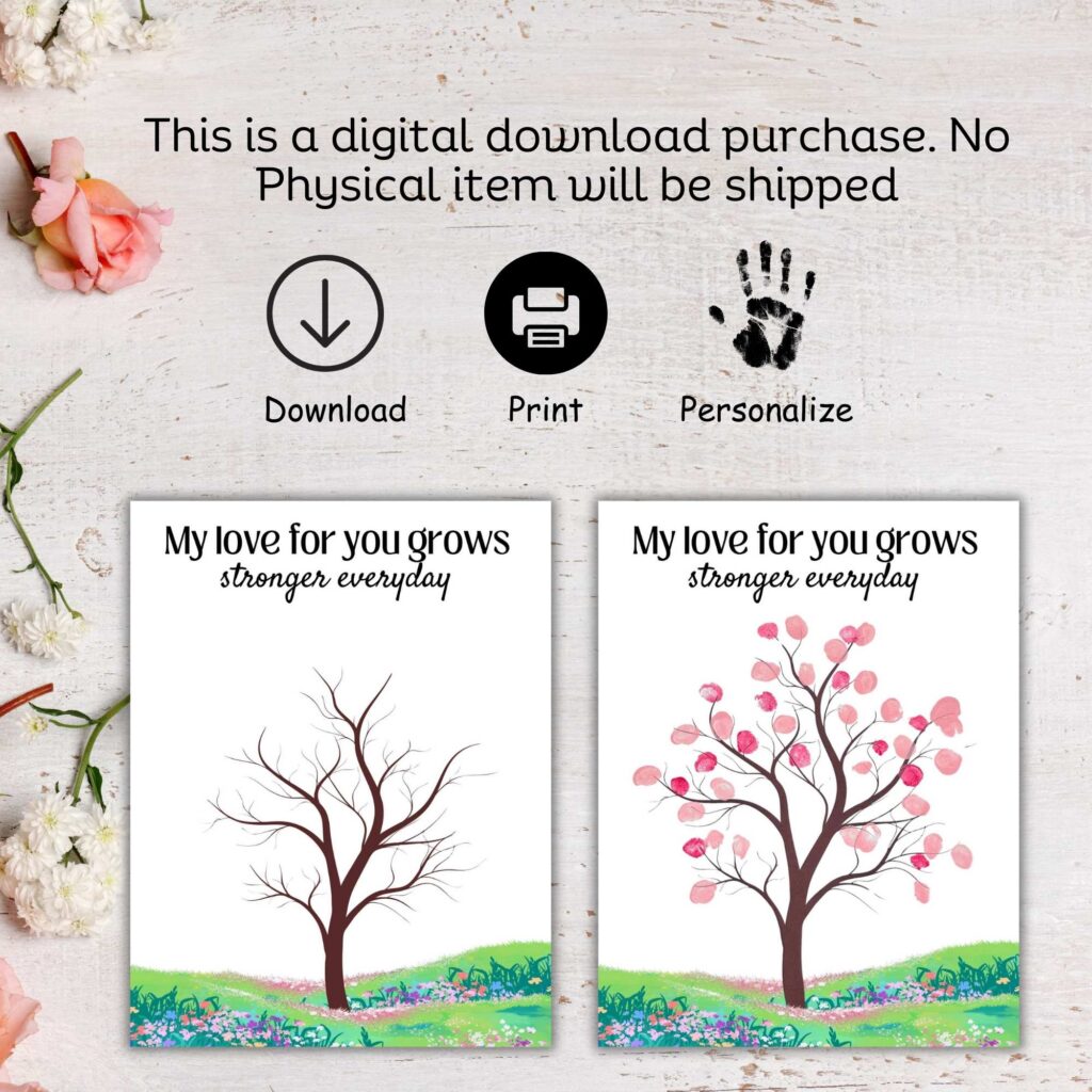 Fingerprint Tree Craft Templates | Lightly Sketched