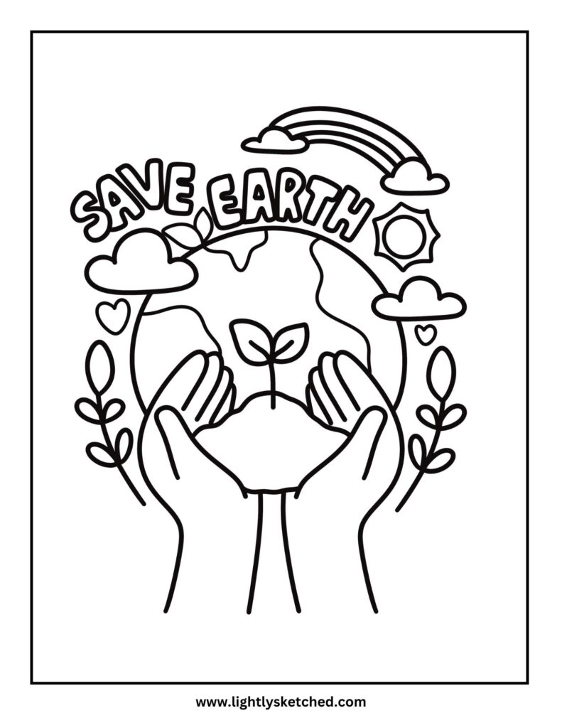 Earth Day Coloring Pages | Lightly Sketched
