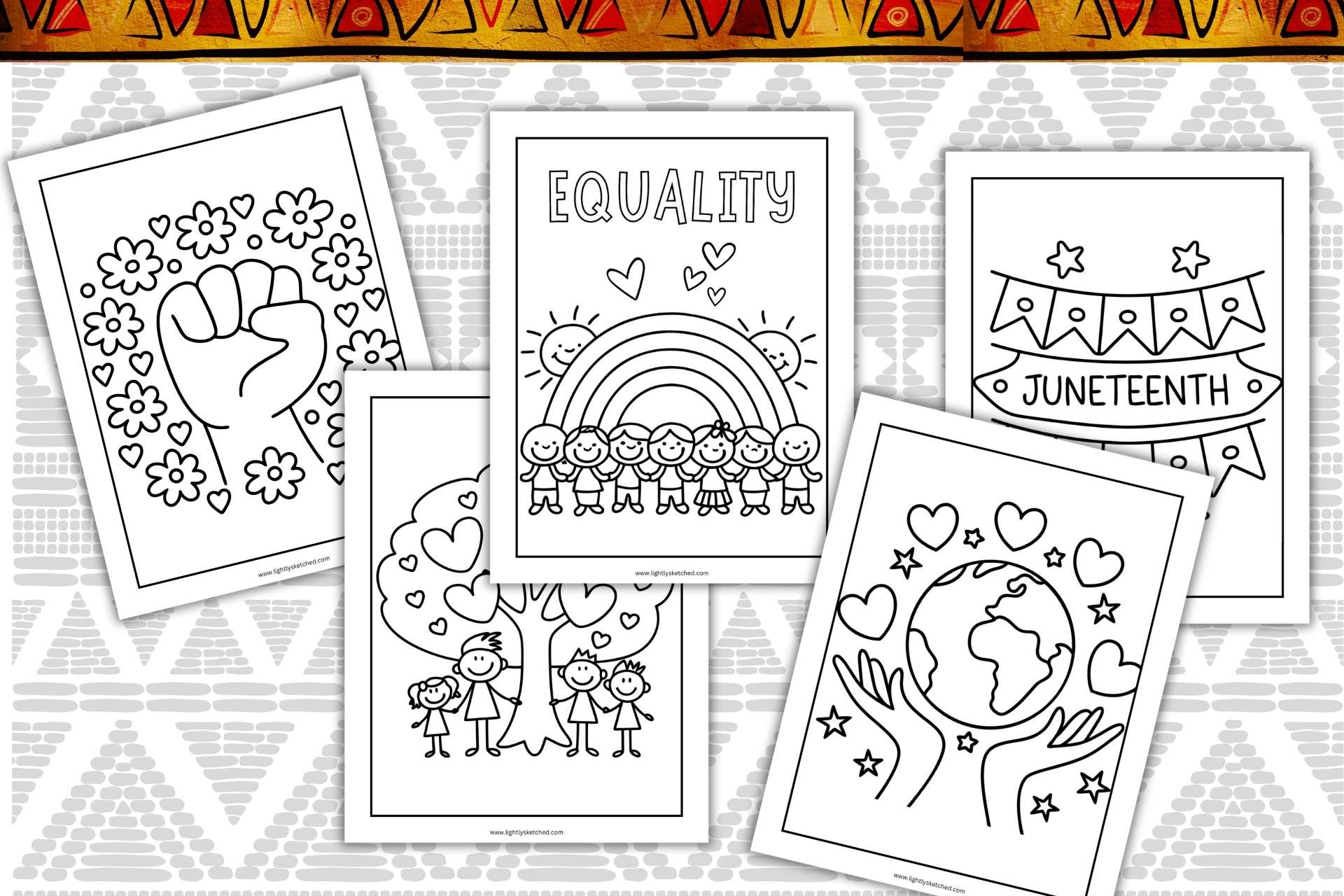 Juneteenth Coloring Pages | Lightly Sketched