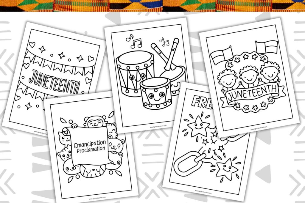 Juneteenth Coloring Pages | Lightly Sketched