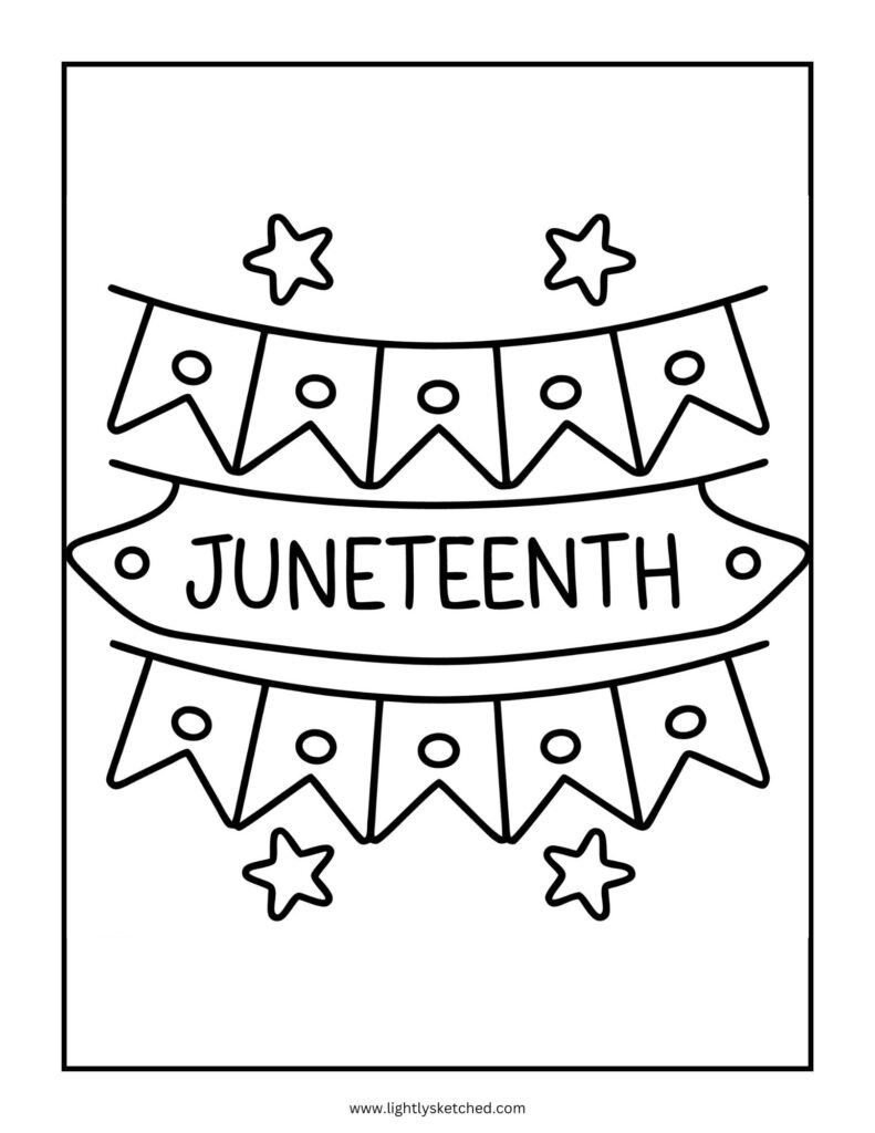 Juneteenth Coloring Pages | Lightly Sketched