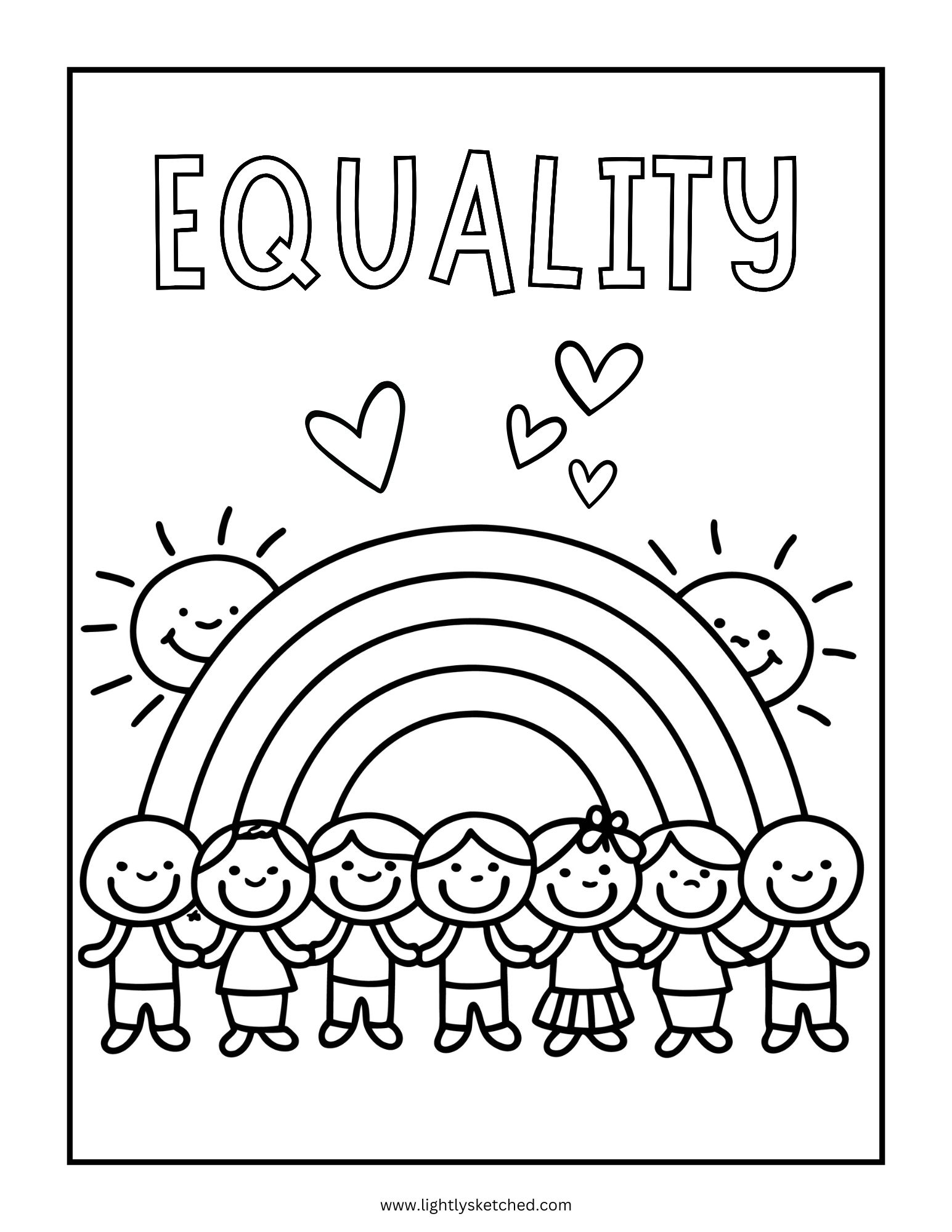 Coloring Pages Equality Diversity Sheet Template Colouring Dia Around ...